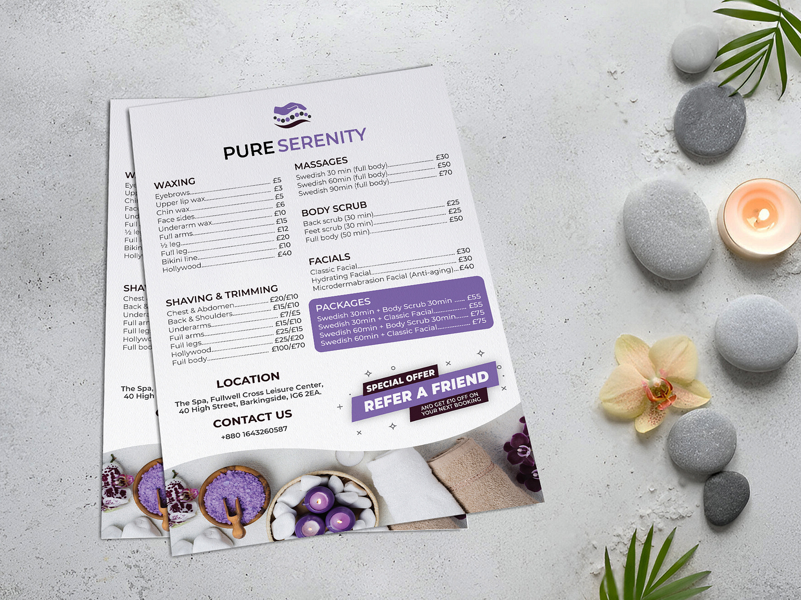 Pure Serenity Price Menu by Oblivion Vault on Dribbble