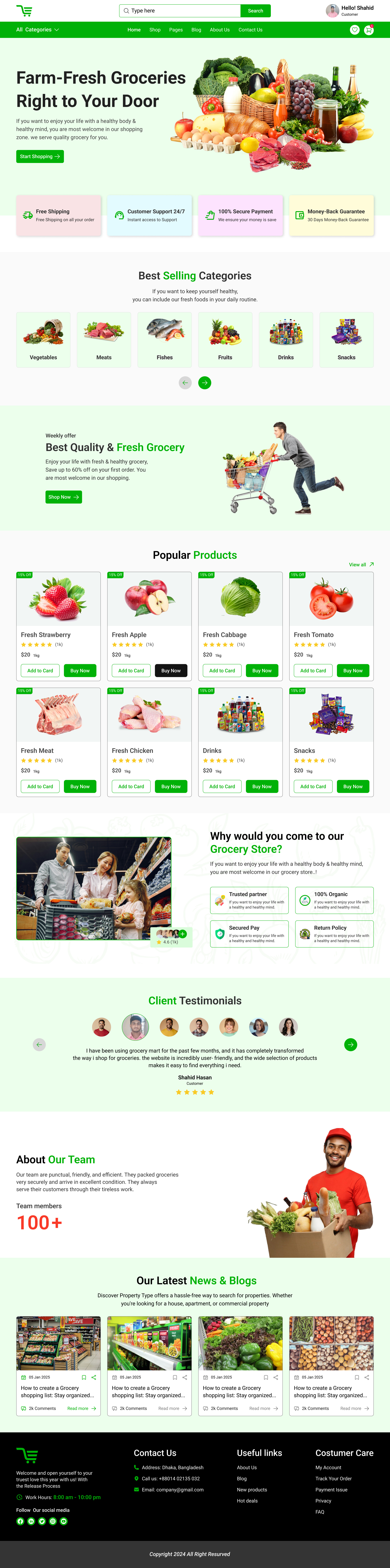 Online Grocery Store Landing Page UI Design by Nammi Fatema on Dribbble