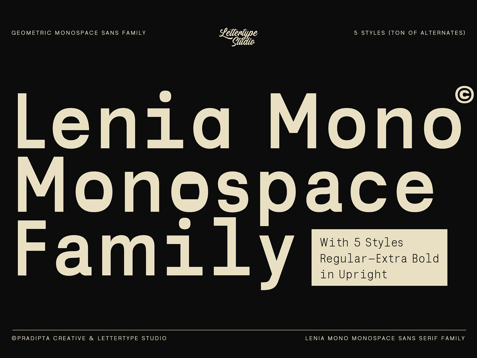 Lenia Mono a Monospace Sans Family by Lettertype Studio on Dribbble