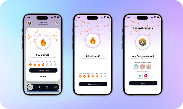 🔥 Streak & Rewards UI Concept 🔥 by Afzal Shaik on Dribbble