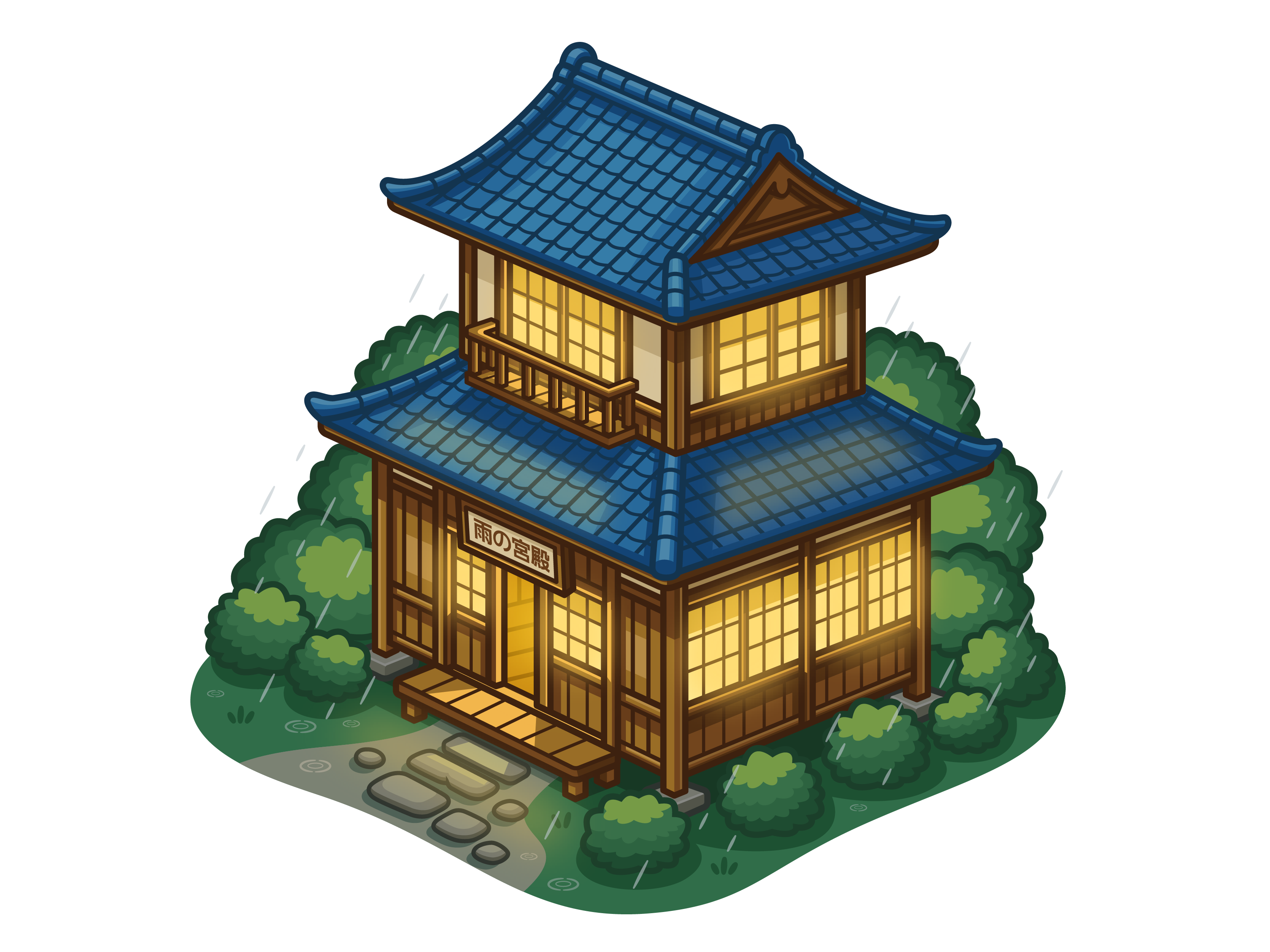 Japanese Building - Midnight Ryokan House🌙 by catalyst on Dribbble