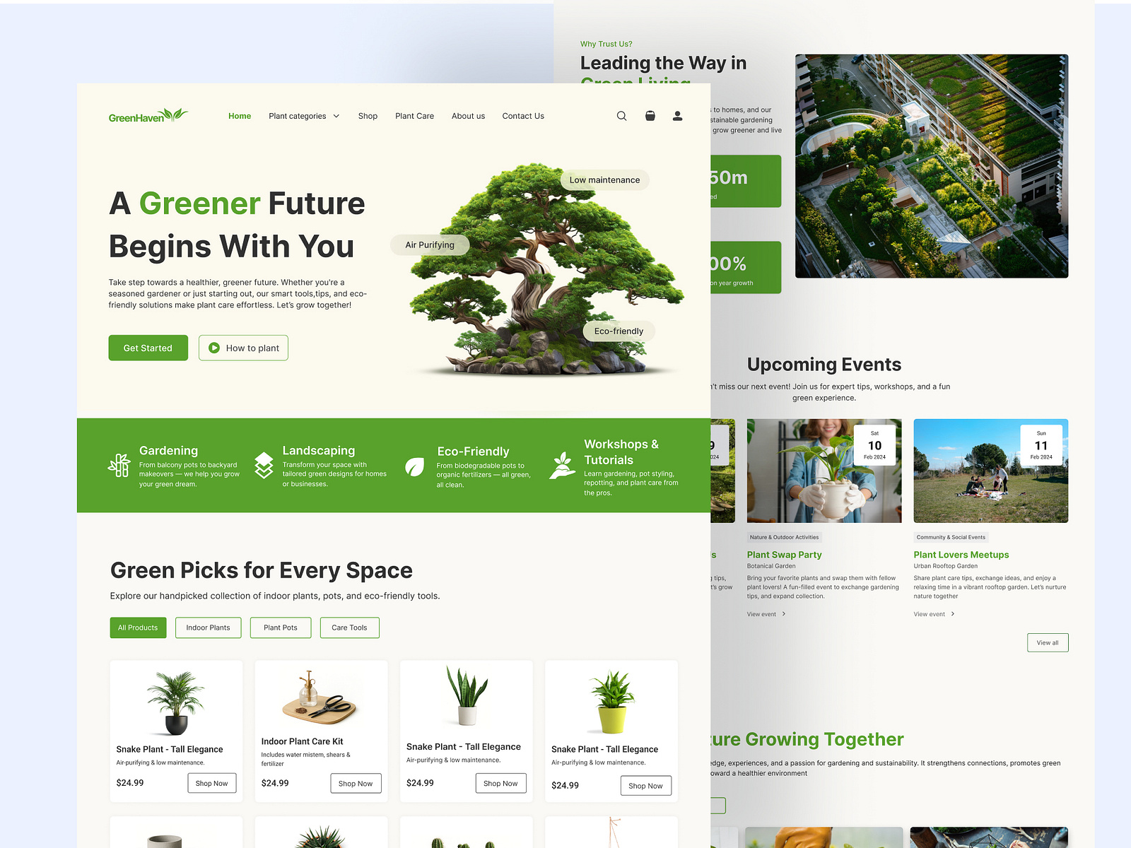 Plant Shop Website UI/UX Design by Sadik Hossan on Dribbble