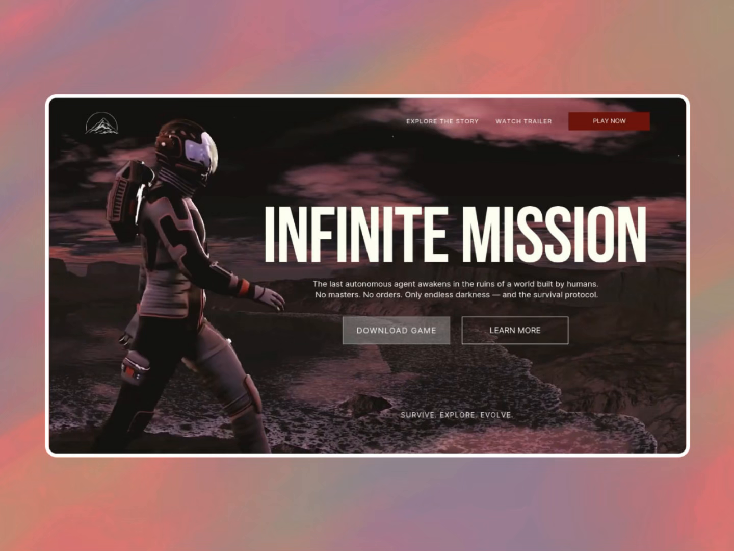 Infinite Mission – Sci-Fi Game UI Landing Page Design by Irada on Dribbble