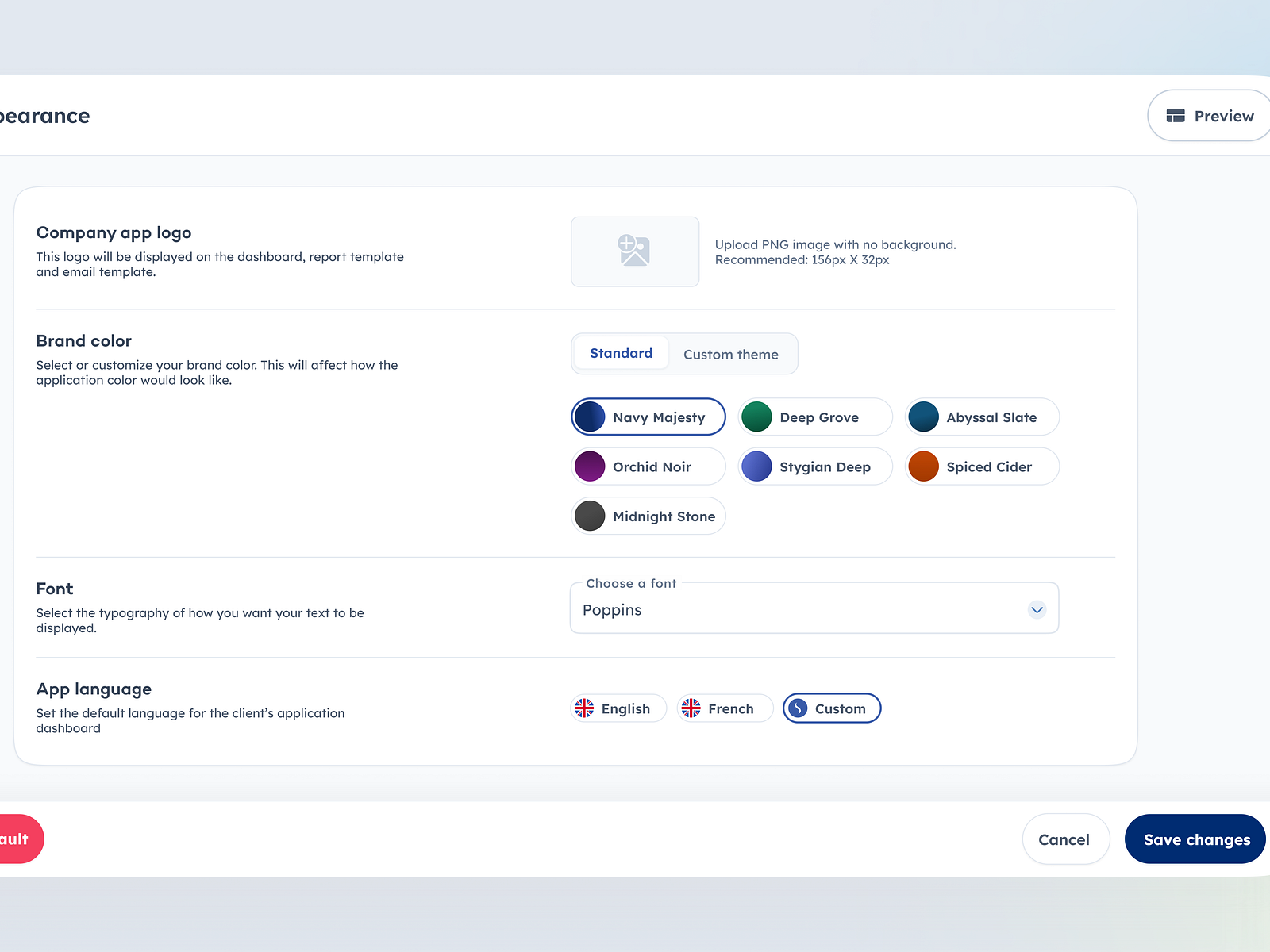 App appearance settings by Kolade on Dribbble
