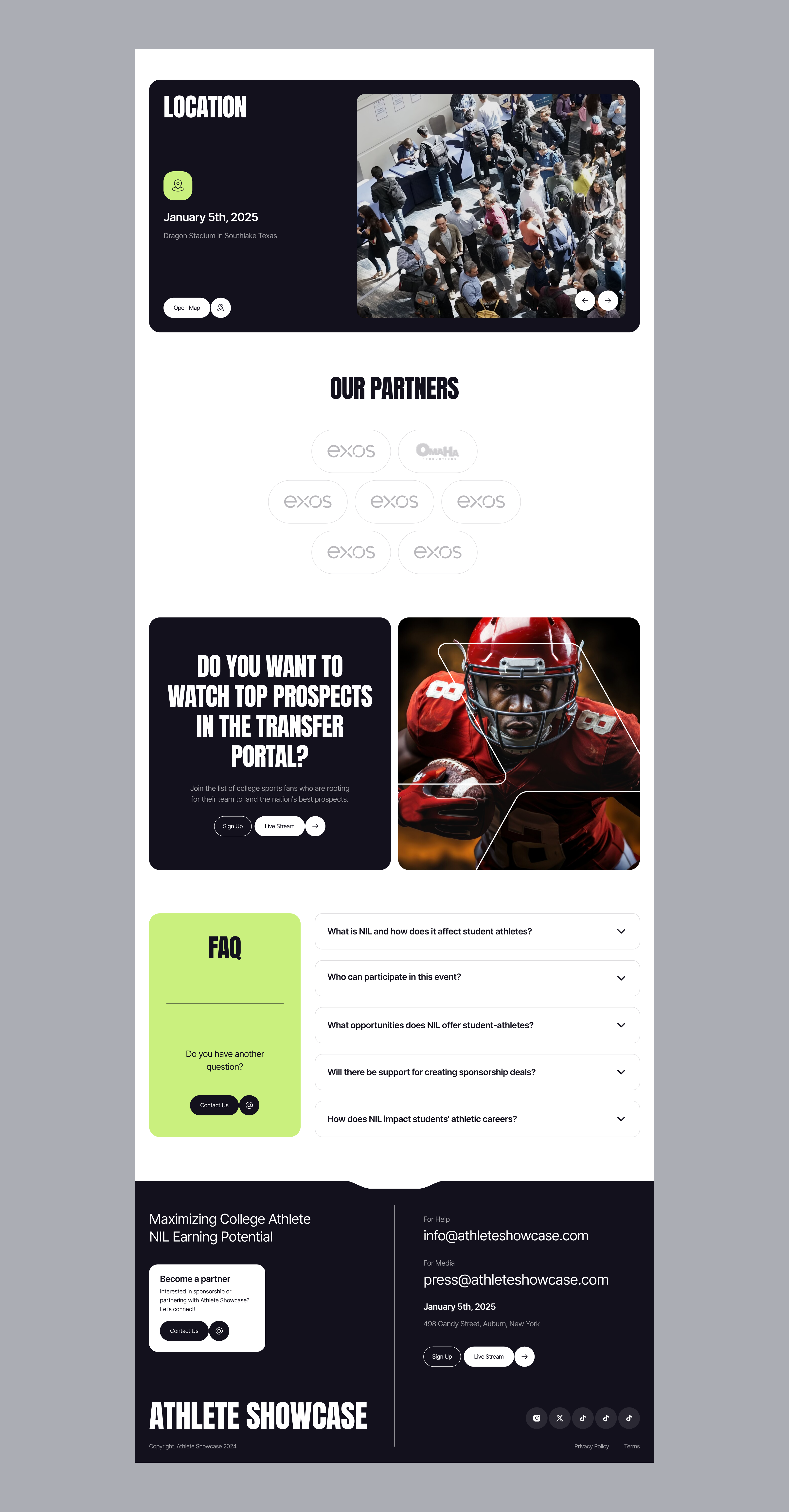 Website Design for a Sports Networking Event by Outcrowd on Dribbble