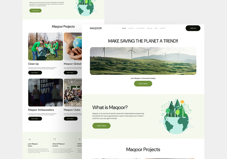 Environmental NGO website Design by Aqsa Shoukat on Dribbble