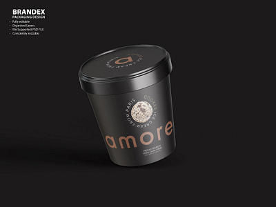 Brandex Amore Ice Cream Tub Design – PSD Packaging Template by Monther ...