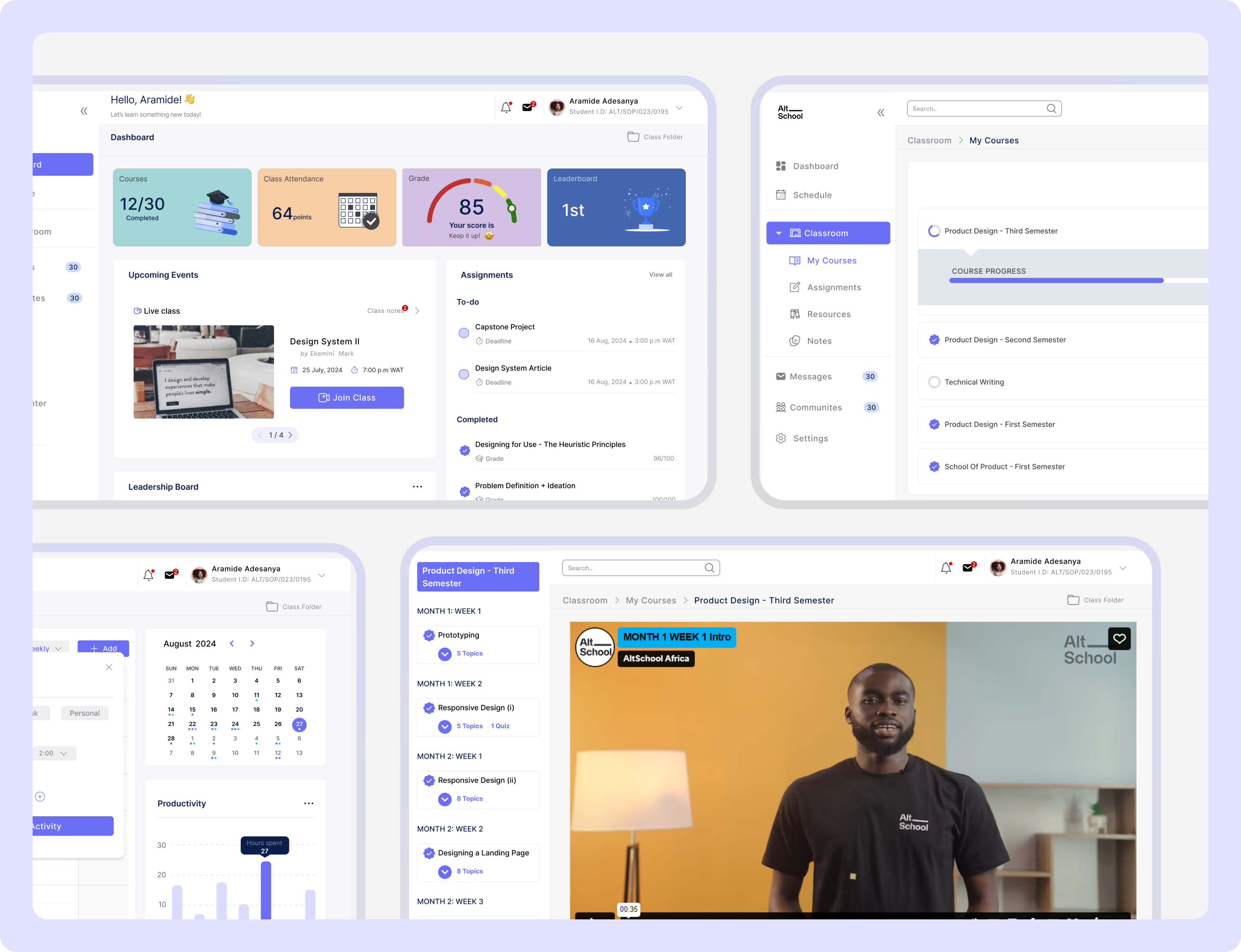 Althub - LMS Dashboard by Aramide Adesanya on Dribbble