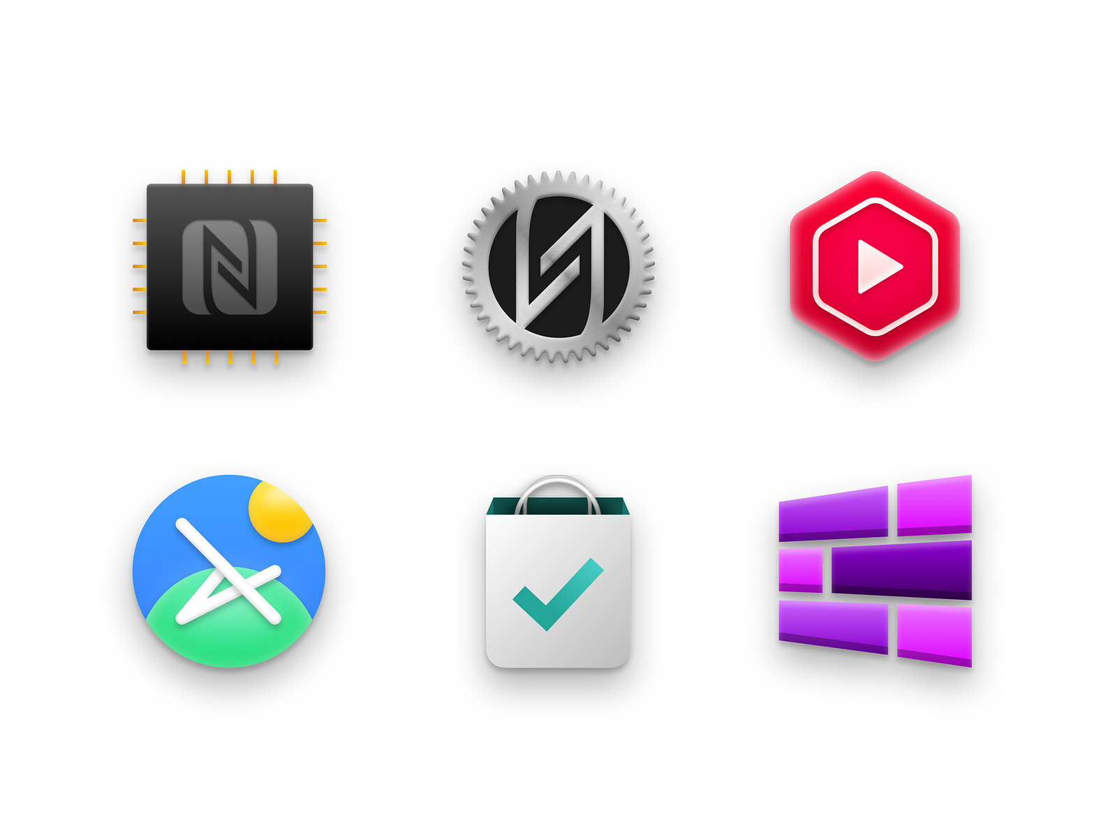 Skeuomorphic app icons by Kacper Zacharski on Dribbble