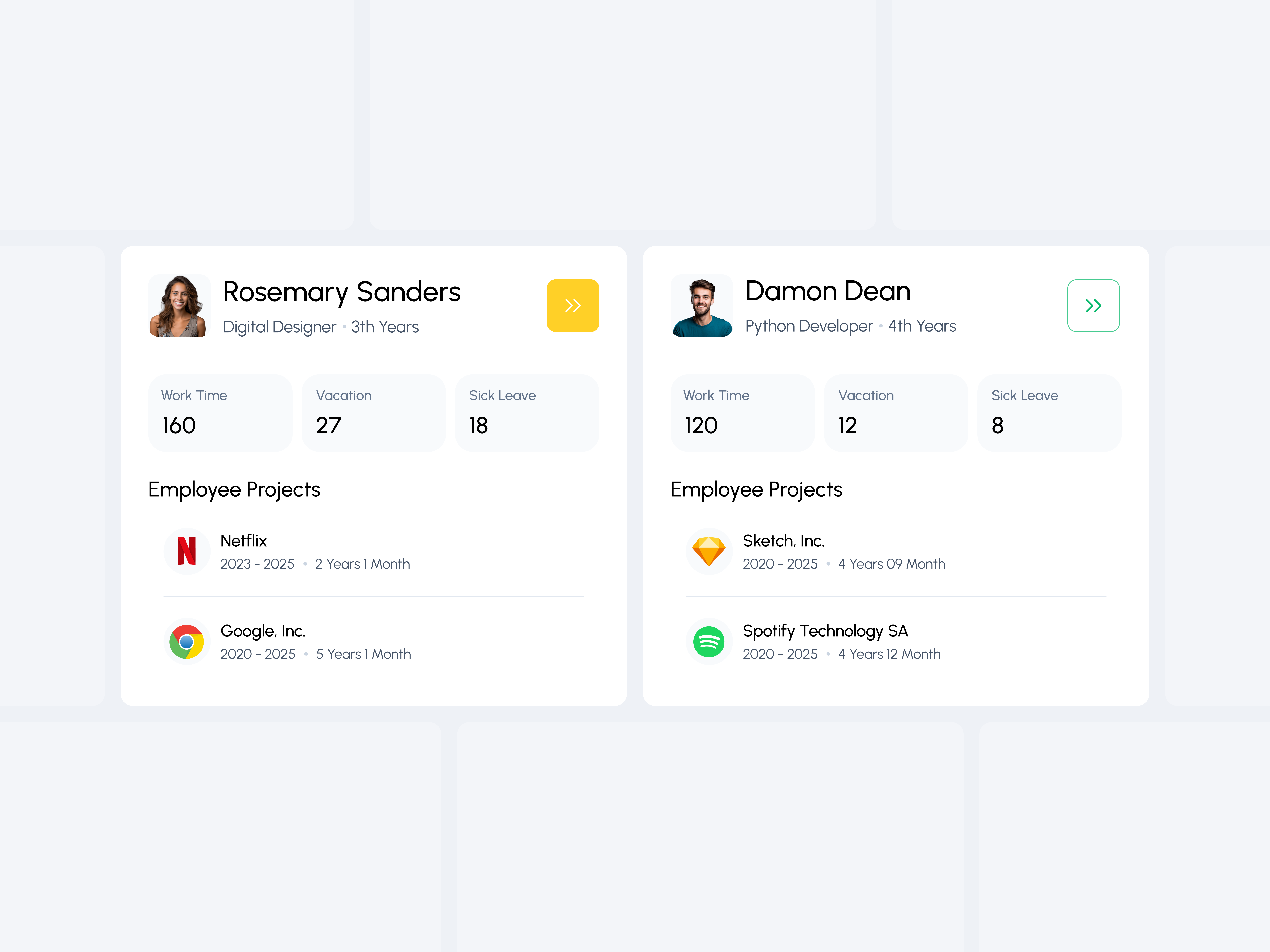 Employee Profile Page by Kristina Menzelintseva on Dribbble