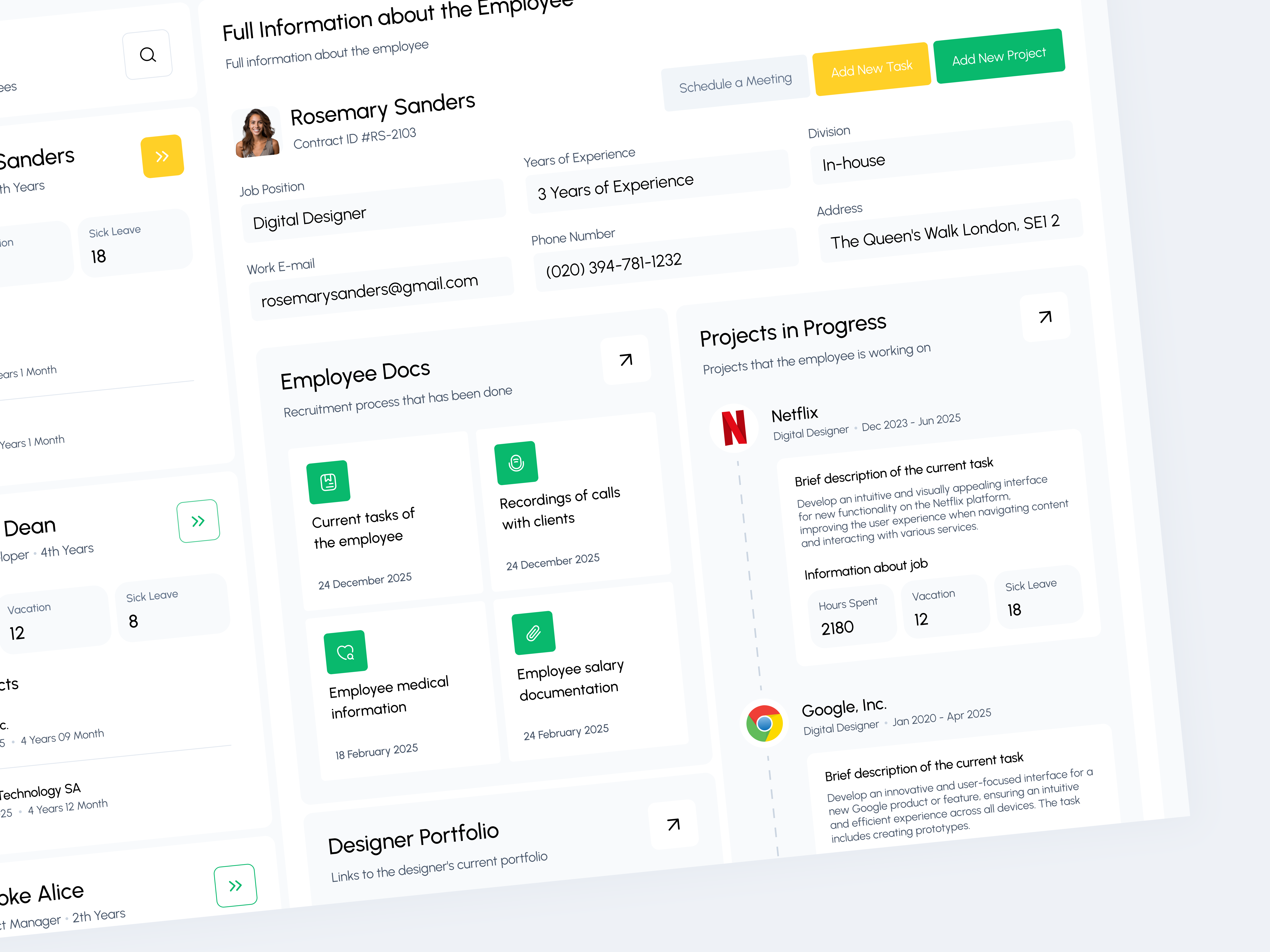 Employee Profile Page by Kristina Menzelintseva on Dribbble