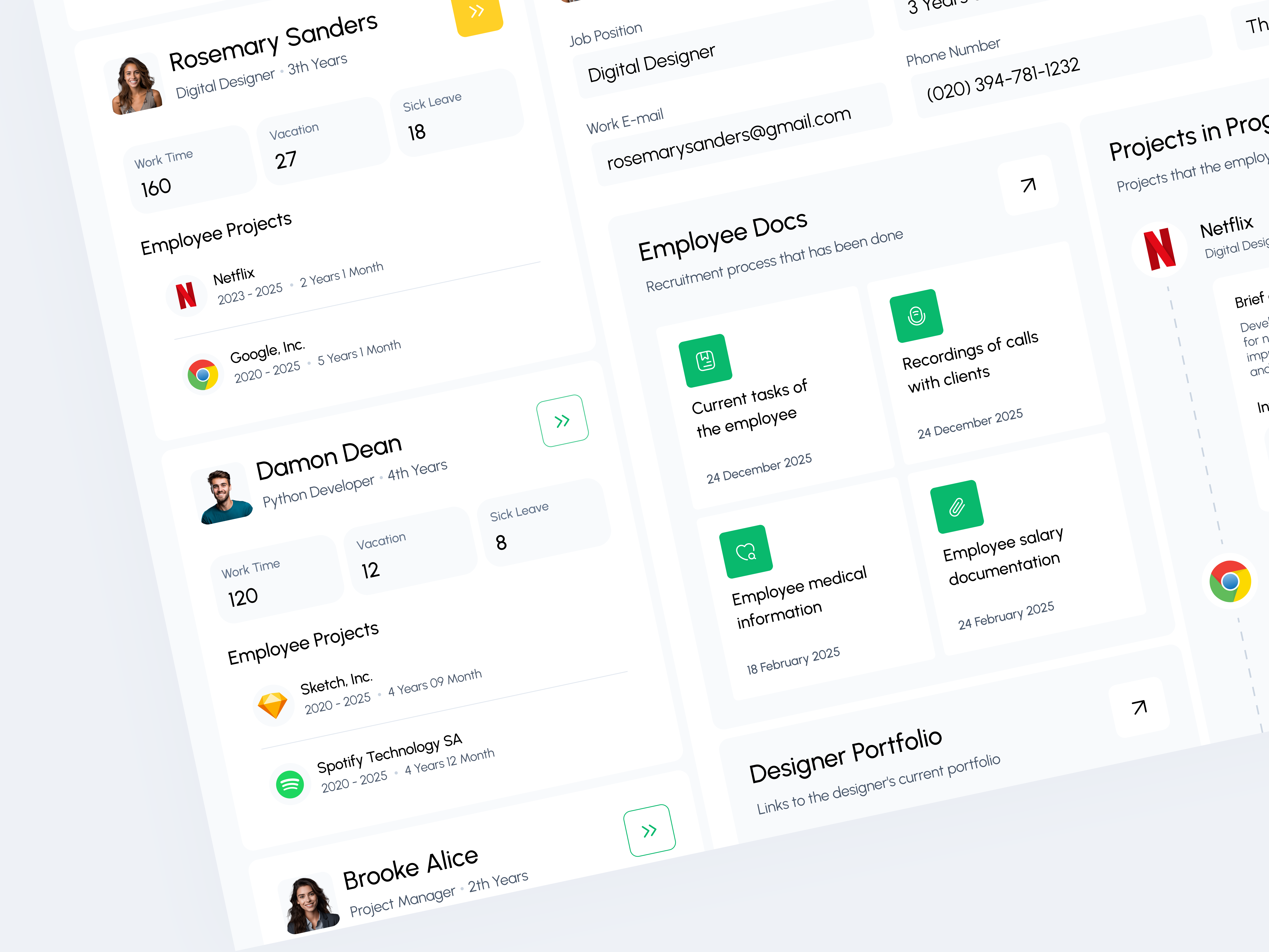 Employee Profile Page by Kristina Menzelintseva on Dribbble