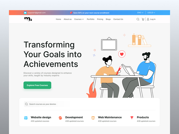 LMS Website Design by Taher on Dribbble