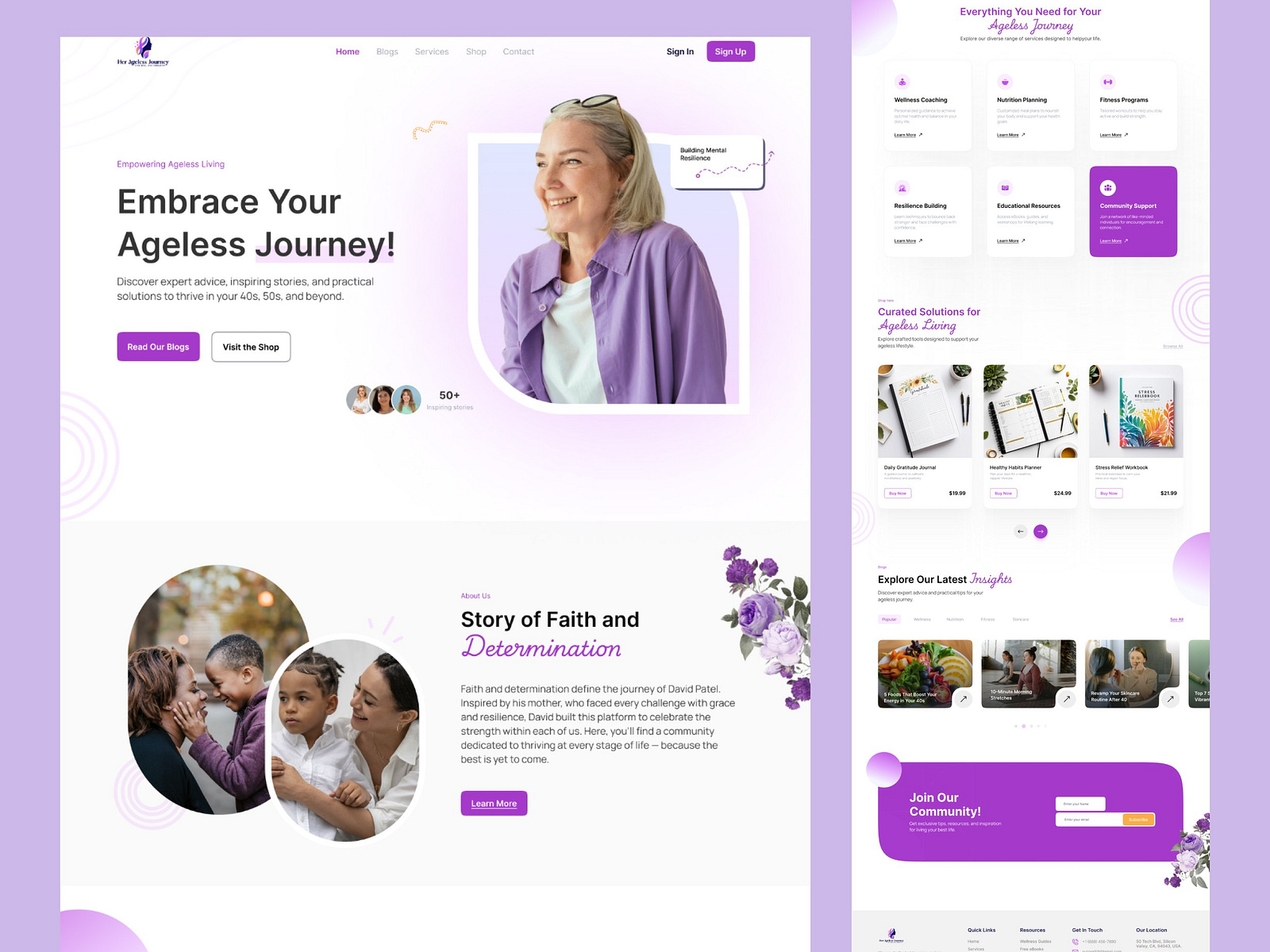 Ageless Landing Page by Ayesha Jawed on Dribbble
