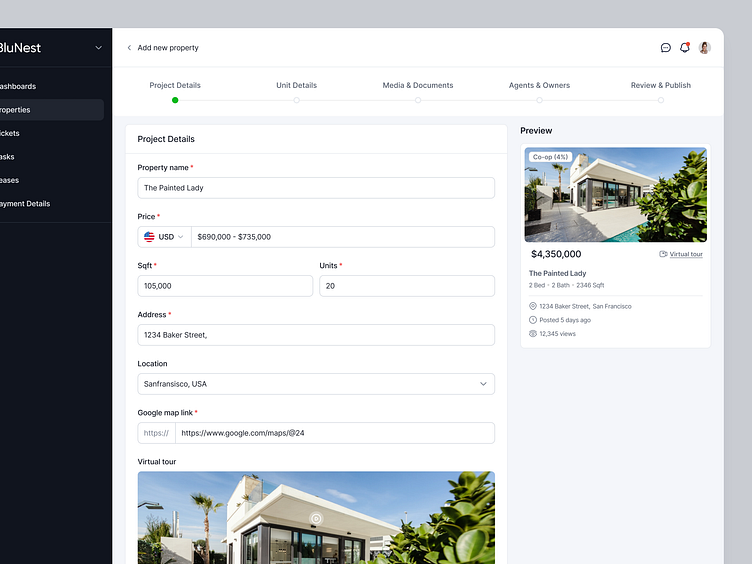 Real Estate Admin - Add New Property by Jannatul Ferdous for BitnBold on Dribbble