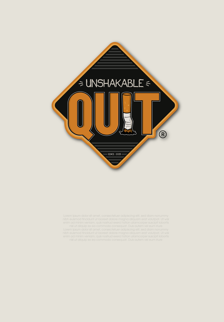 unshakable quit logo by Ahmed Gaballa on Dribbble