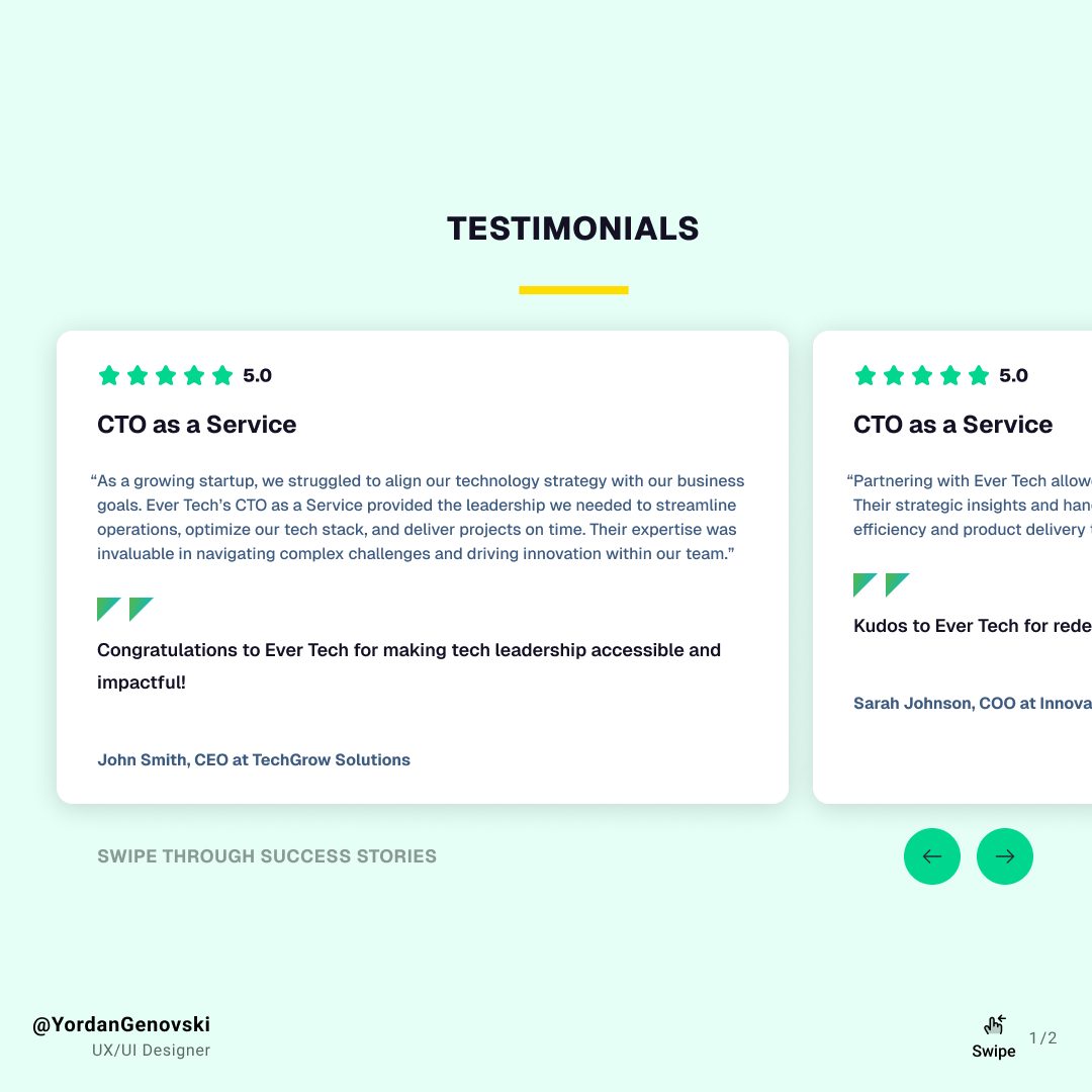 Testimonials Cards by Yordan Genovski on Dribbble