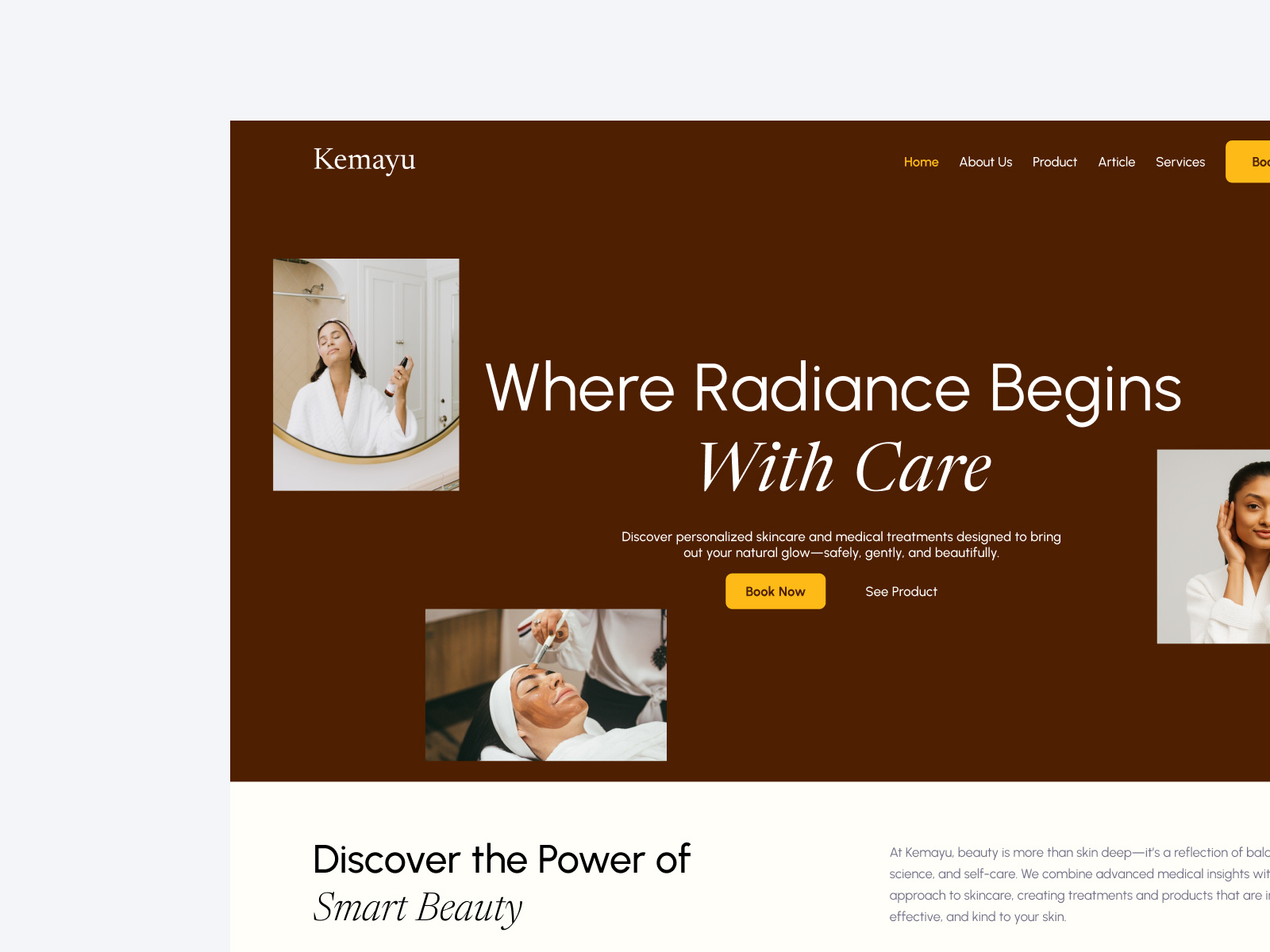 Kemayu - Beauty Clinic Homepage by Artena Nagara on Dribbble