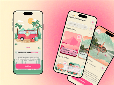 Modern Travel App designs, themes, templates and downloadable graphic ...