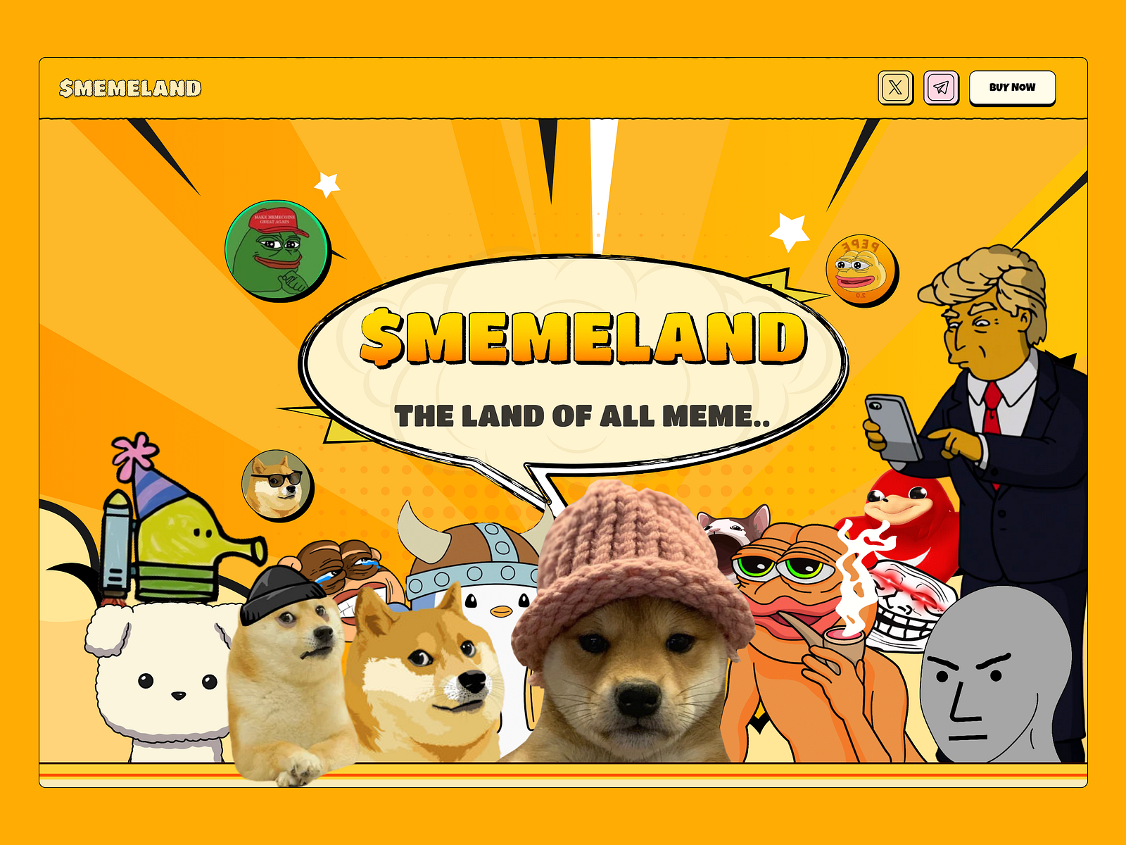 $MemeLand -Meme coin website by UIX SAIDUR SAJIB on Dribbble