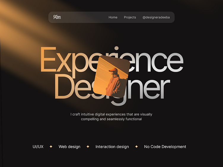 Portfolio Website Header by Adeeba M on Dribbble