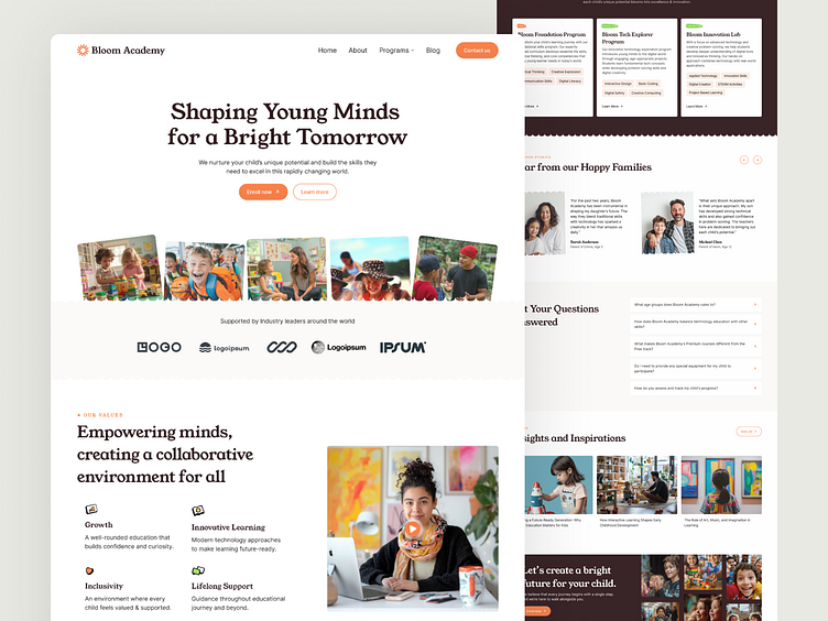 Bloom Academy Website by Adeeba M on Dribbble