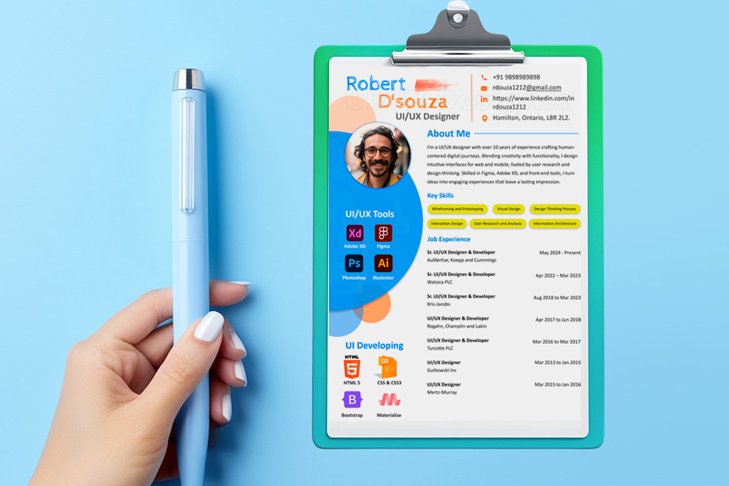 Modern UI/UX Designer Resume by Sudheer Chowhan on Dribbble