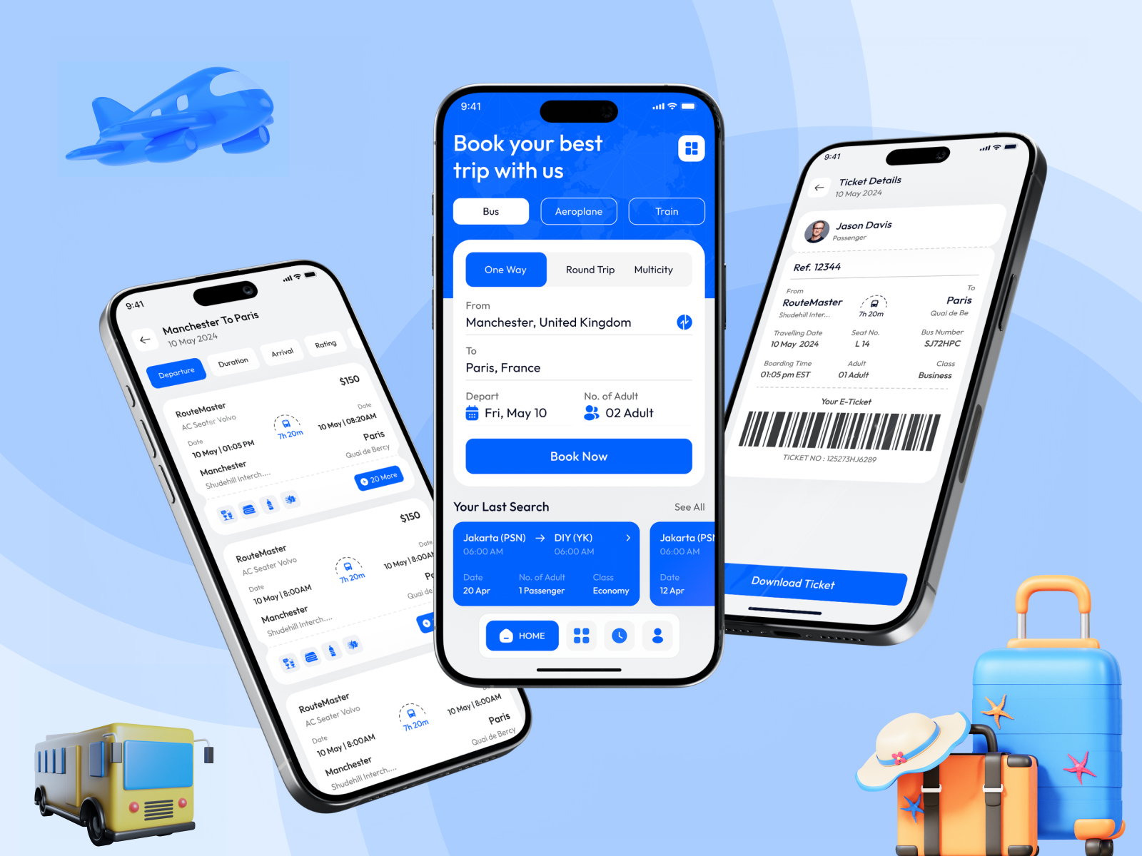 Bus Ticket Booking App UI Design by Excellent Webworld on Dribbble