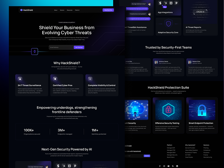 Cybersecurity SaaS Landing Page UI/UX Design by Creative Axis | UX ...