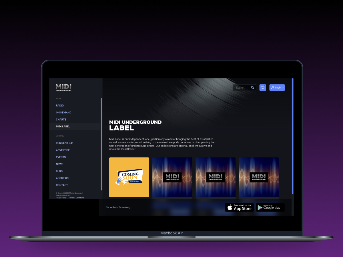 MIDI Underground Web Application by Riaz on Dribbble