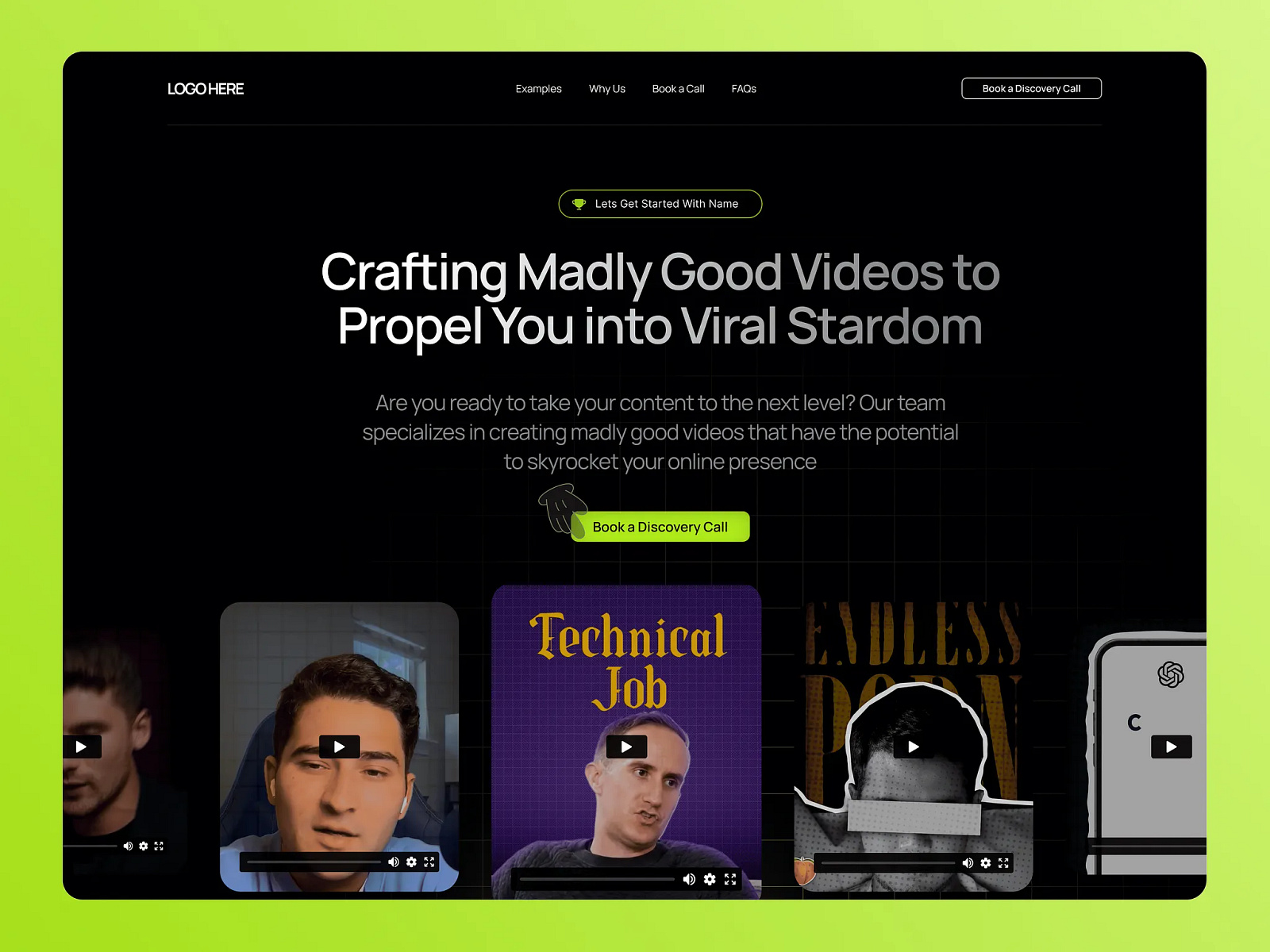 Viral Video Agency Landing Page by Abdullah Sheikh on Dribbble