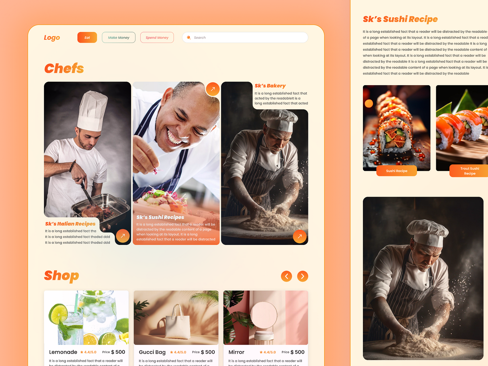 Recipe Website by SK Rifat on Dribbble
