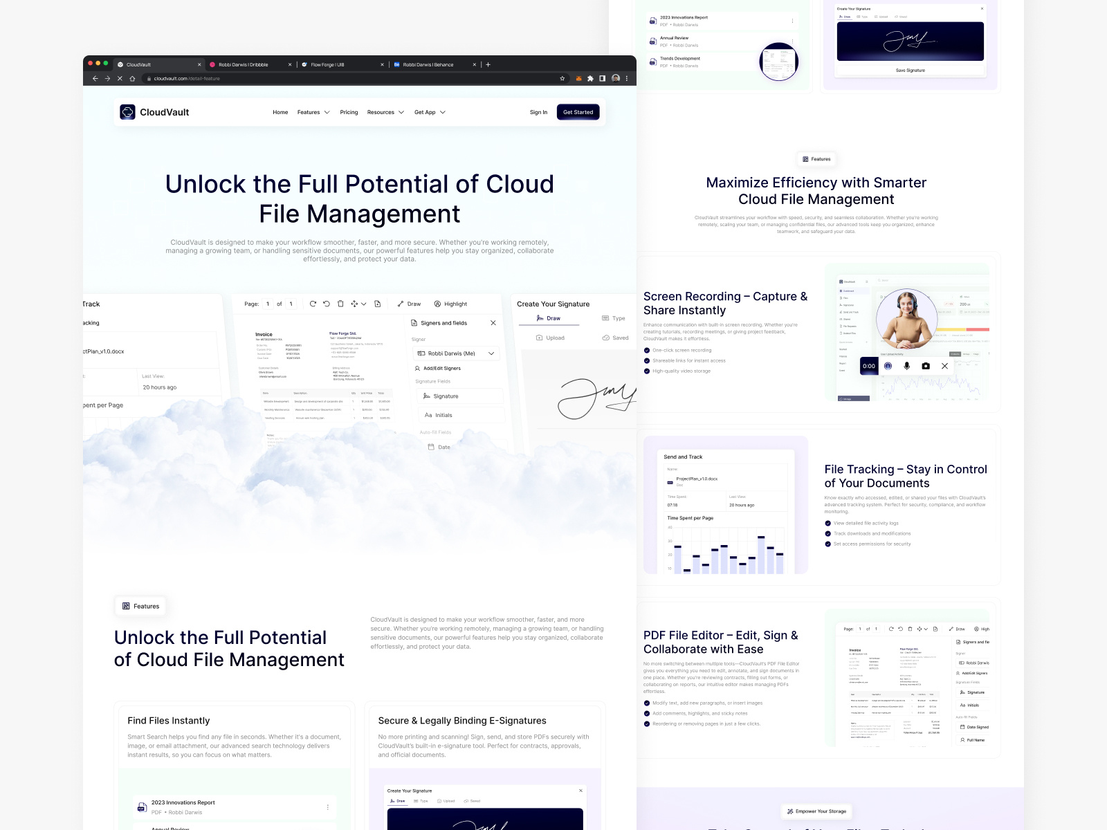 CloudVault - Cloud File Storage (Detail Feature Page) by Robbi Darwis ...