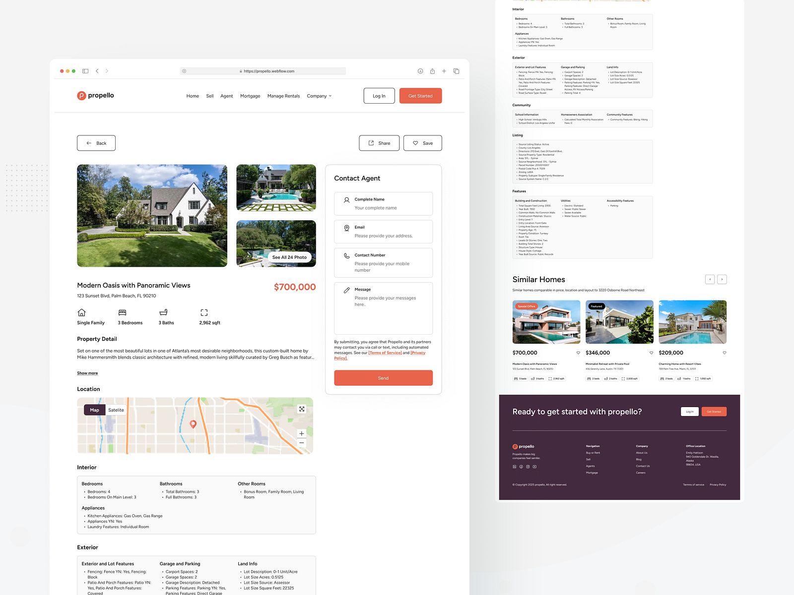 Property Detail Page with Listing Highlights by Sulton handaya for ...