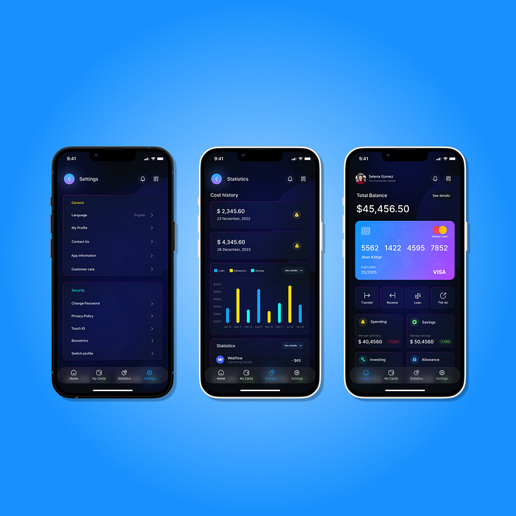 Bank app (User interface design) by Mahtab Hassan Jim on Dribbble