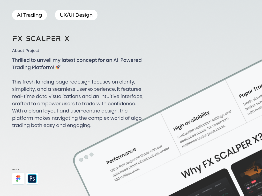 AI Algo Trading Landing Page by Souvik Banerjee on Dribbble