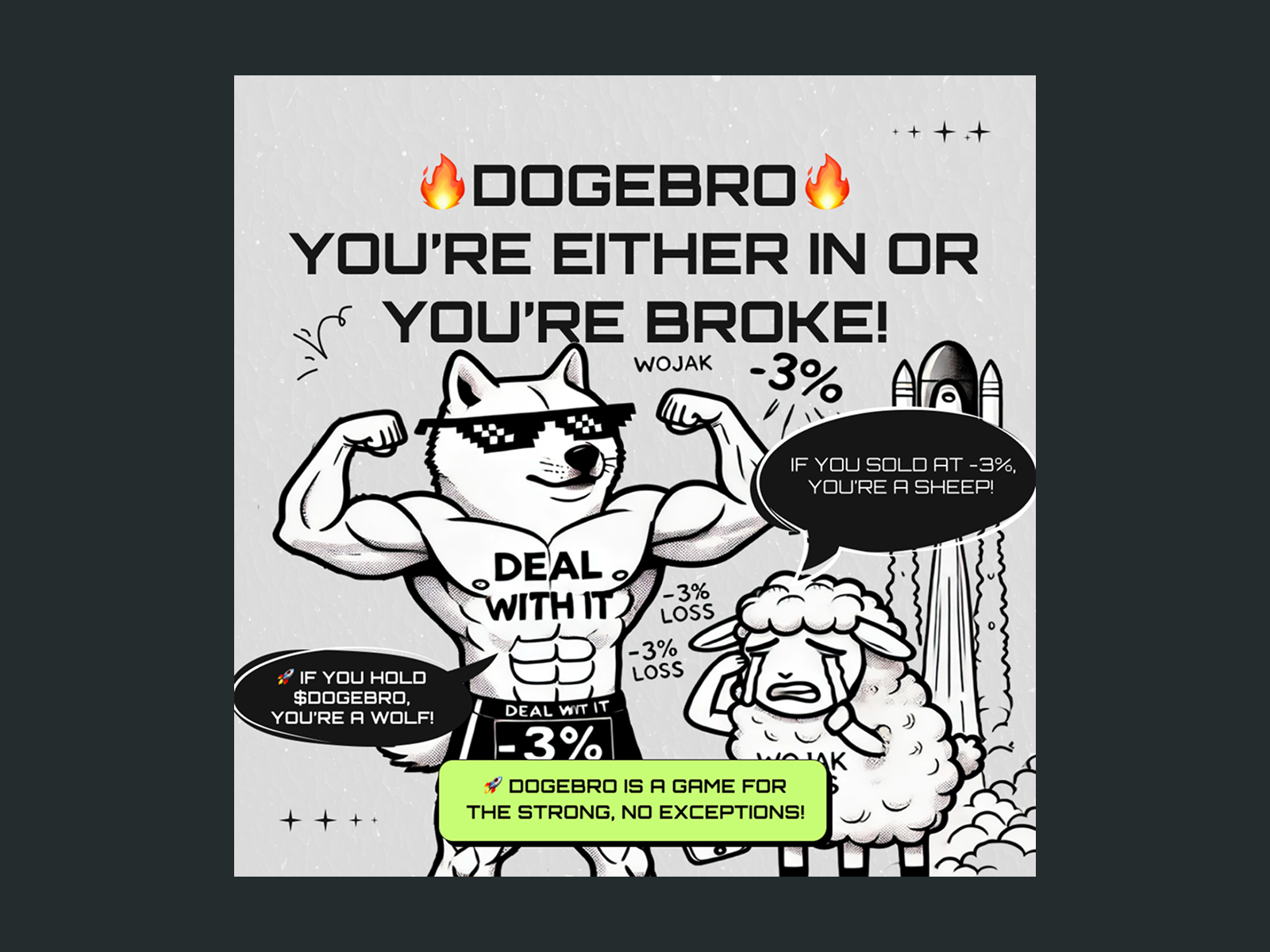 Banner for crypto meme token Docebro by Nina Marinenko on Dribbble