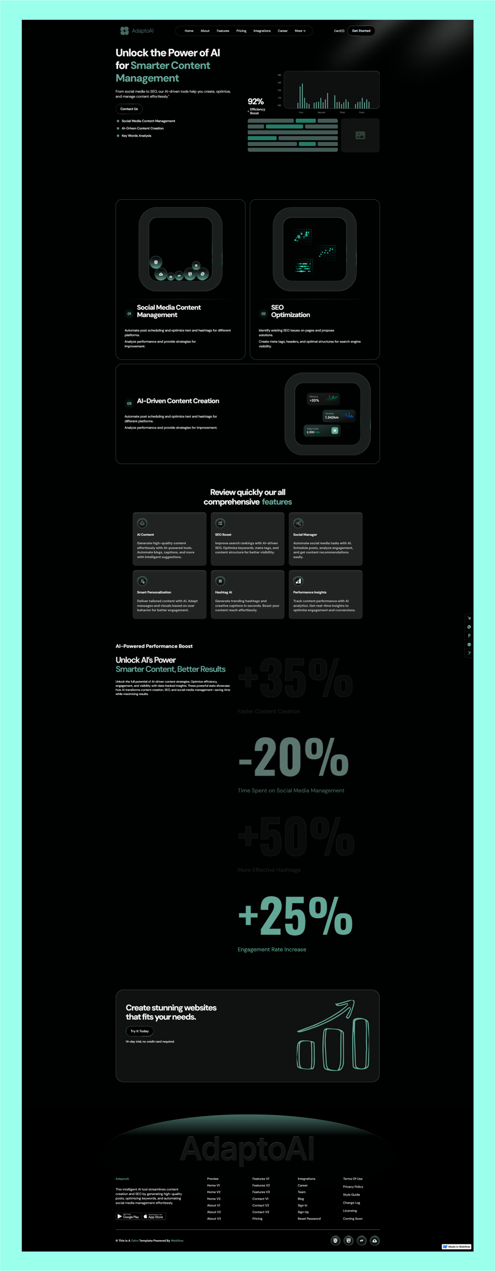 Adapto AI - Features Page V3 Design by Zafre Media on Dribbble