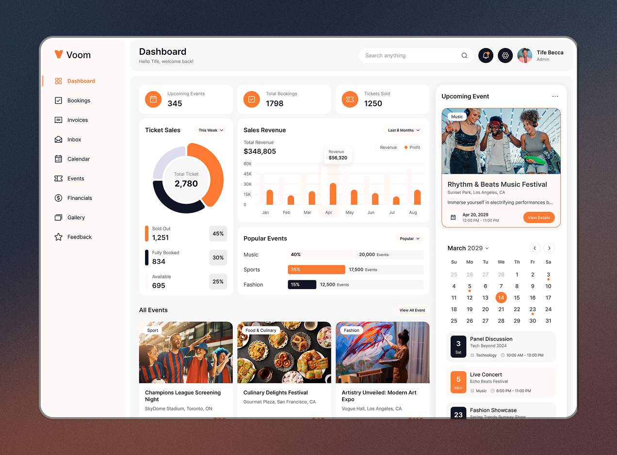 Event Management Dashboard - Web App, SaaS by Adegbite boluwatife on ...