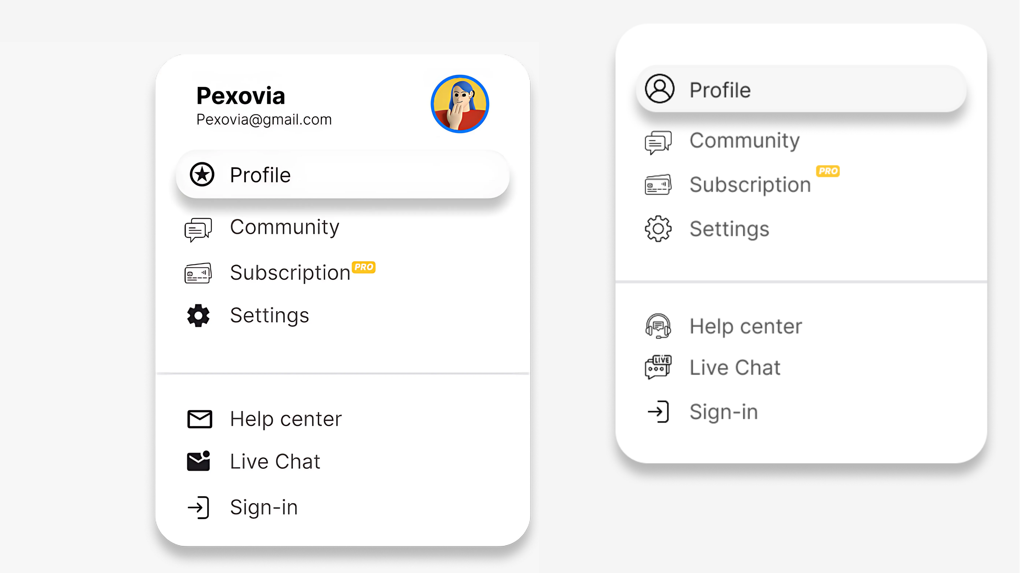 Clean Sidebar Profile Menu UI–Minimal Modern & Functional Design by ...