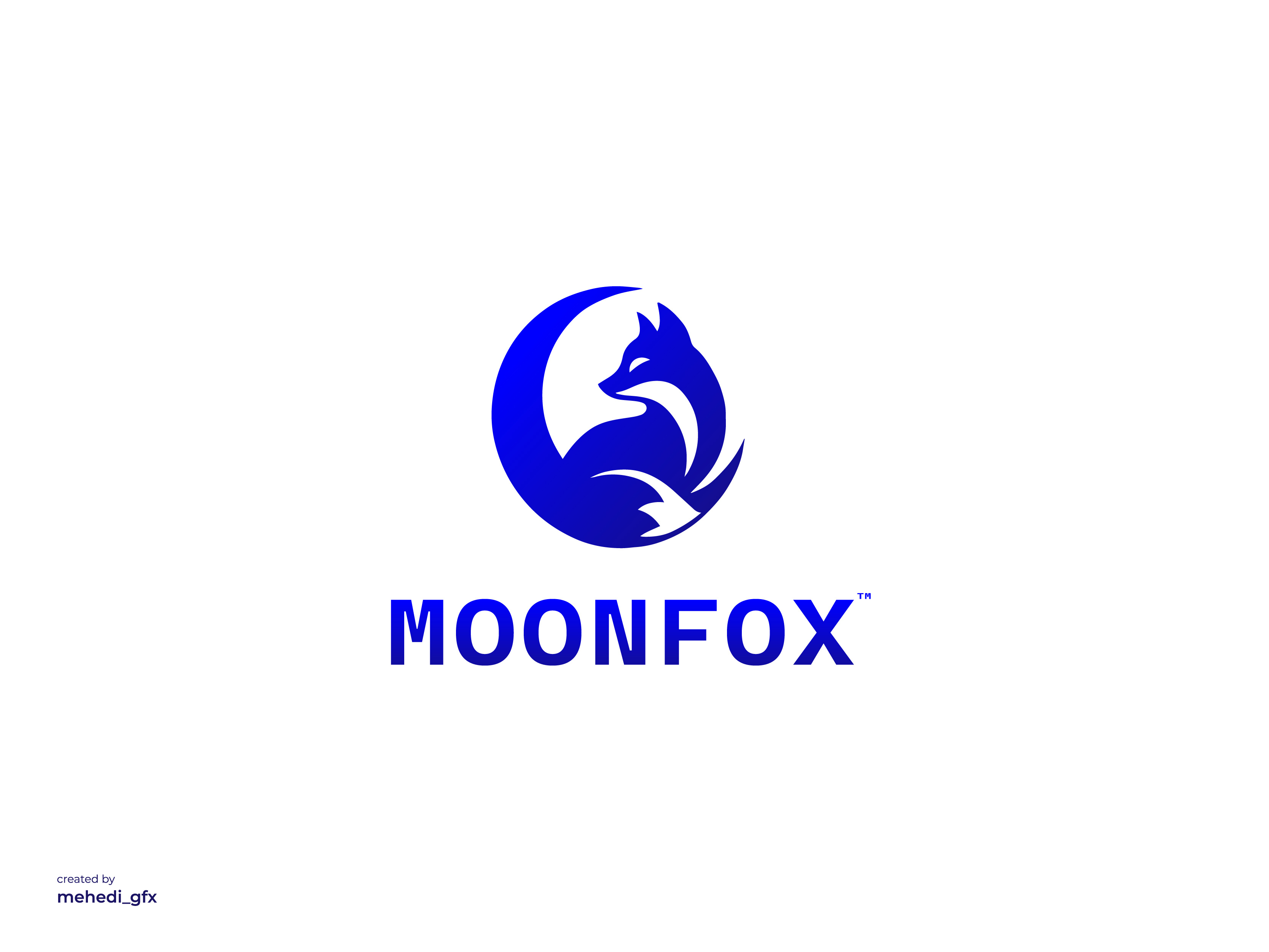 Moon fox logo design by Mehedi GFX on Dribbble