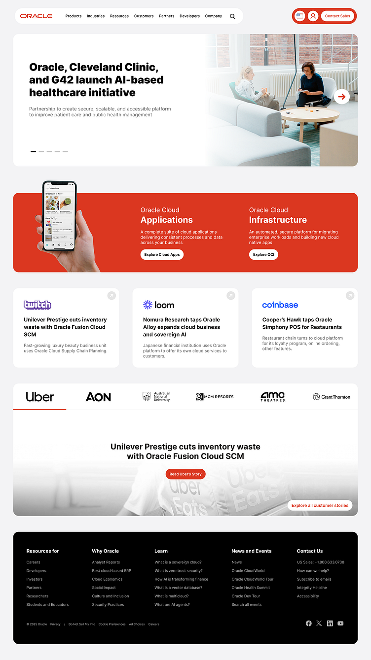 Oracle Website Redesign Concept (Freebie) by Amir Vhora for Flotr on Dribbble