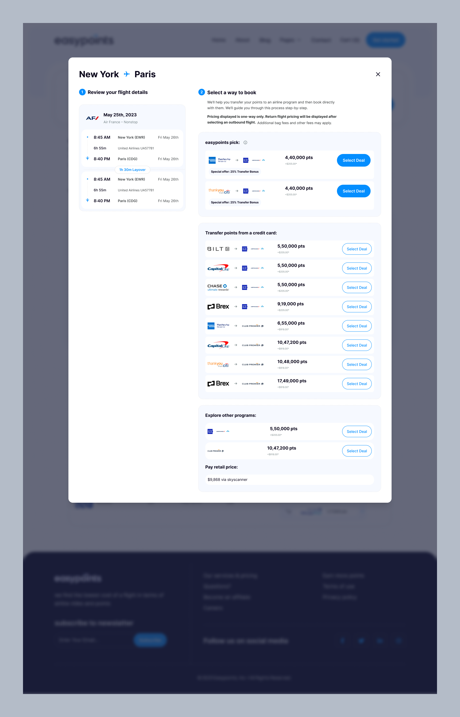 Flight Booking Web App UI – Compare & Book with Travel Points by Nishar Multani on Dribbble