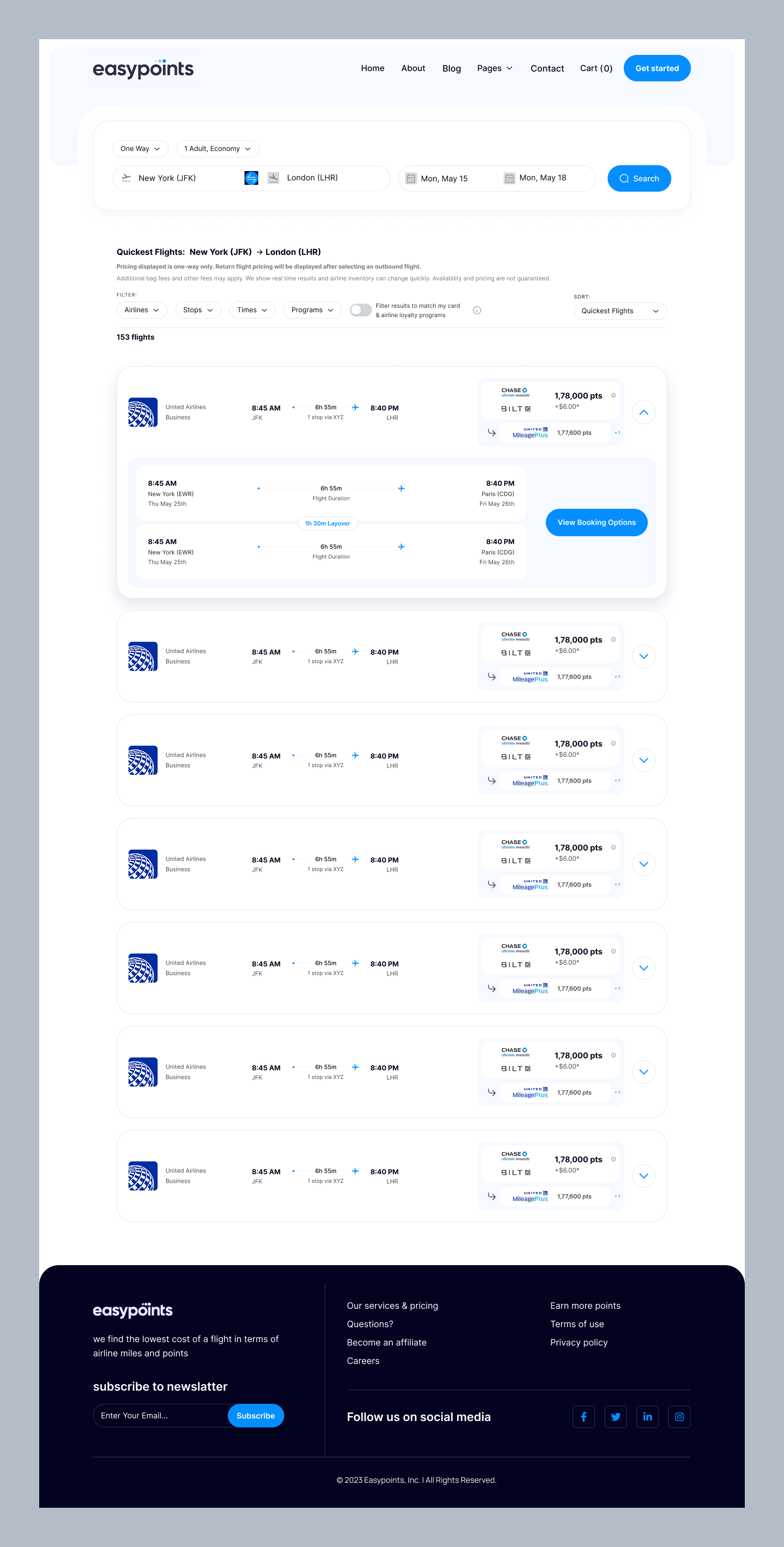 Flight Booking Web App UI – Compare & Book with Travel Points by Nishar ...