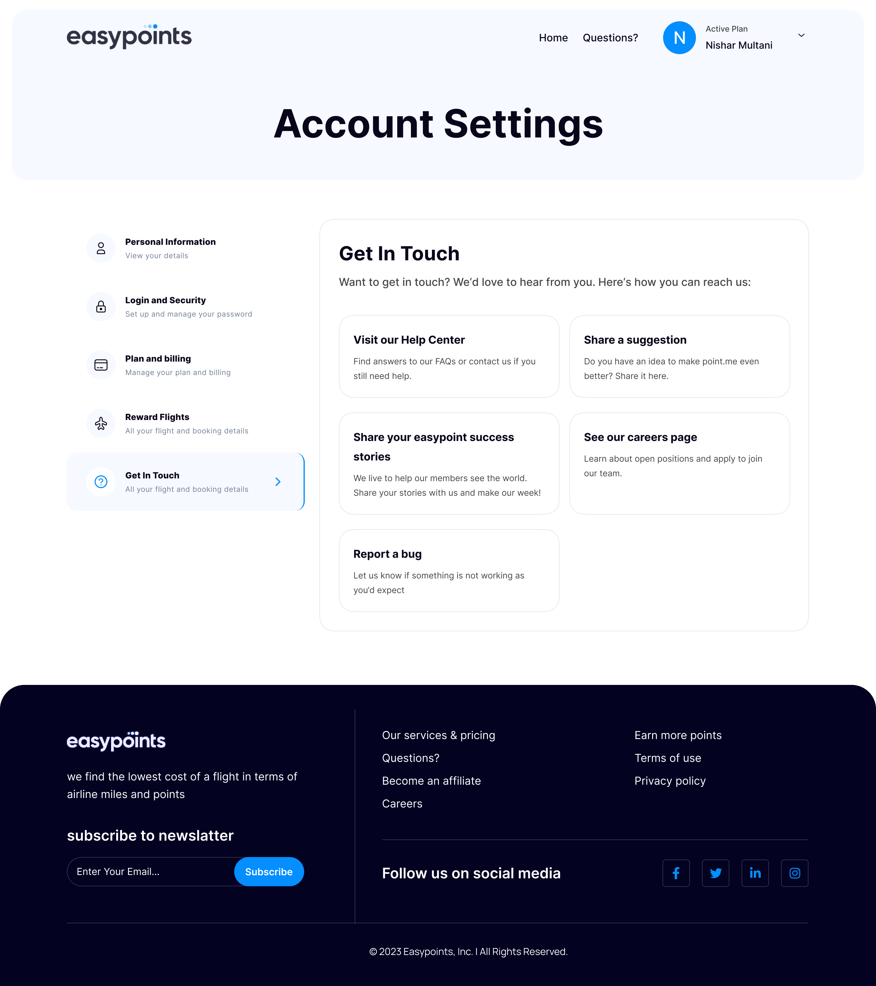 Account Settings Dashboard UI by Nishar Multani on Dribbble