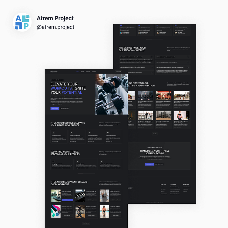 FitGearHub- Landing Page Gym Equipment by Atrem Project on Dribbble