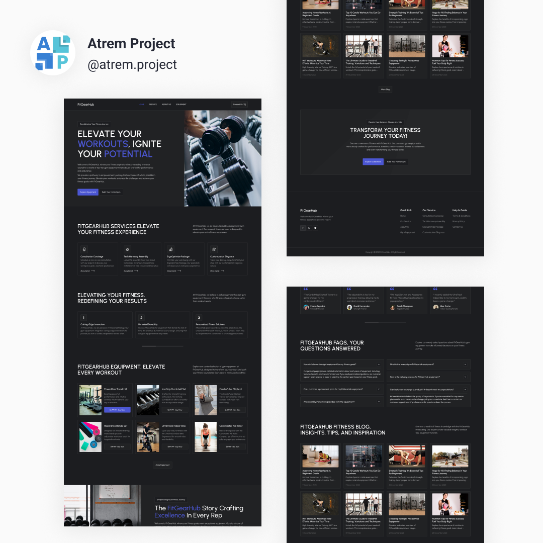 FitGearHub- Landing Page Gym Equipment by Atrem Project on Dribbble