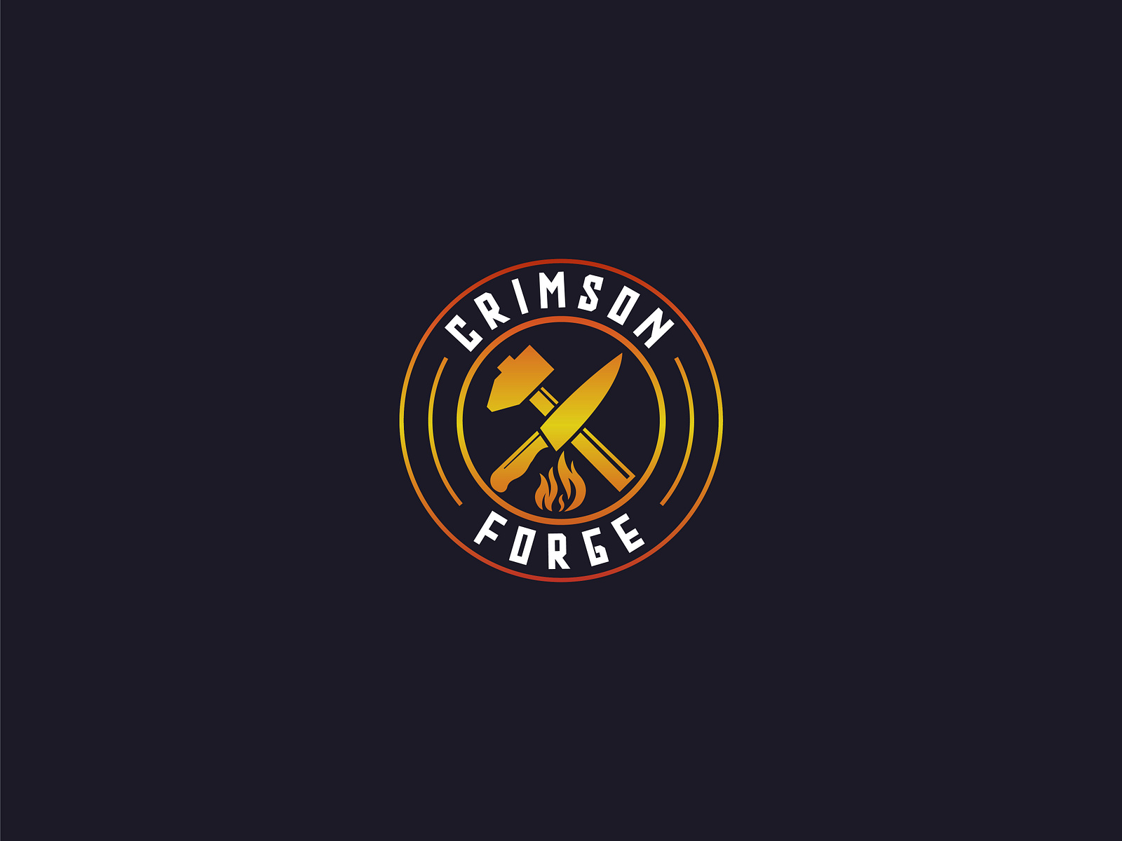 Crimson Forge: A Minimalist Circle Logo of Craft and Fire by Make Patel ...