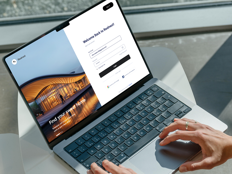 Real estate website login page UI by Madhu Miah on Dribbble
