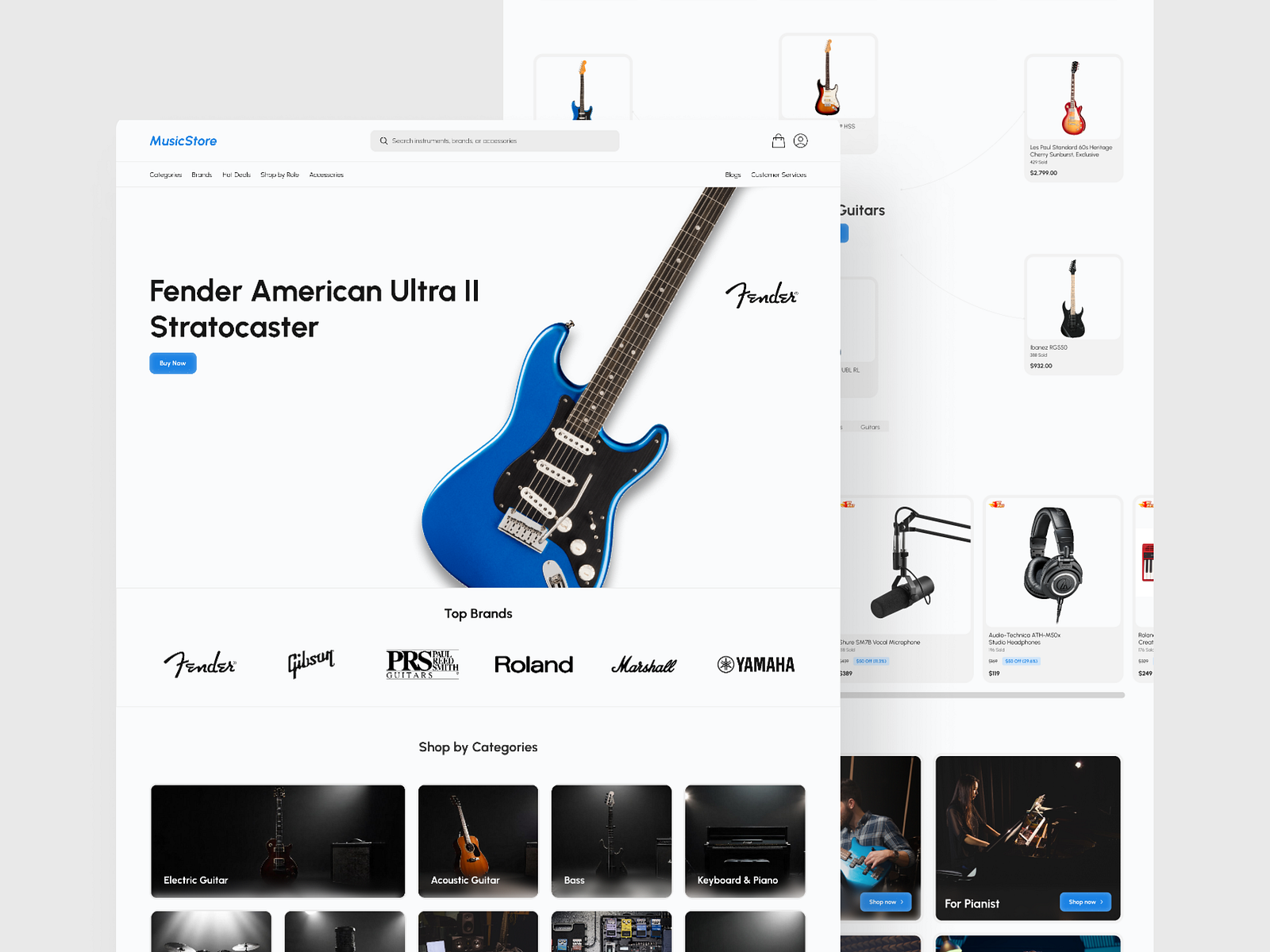 Music Store - Landing Page by Moses UI Design on Dribbble